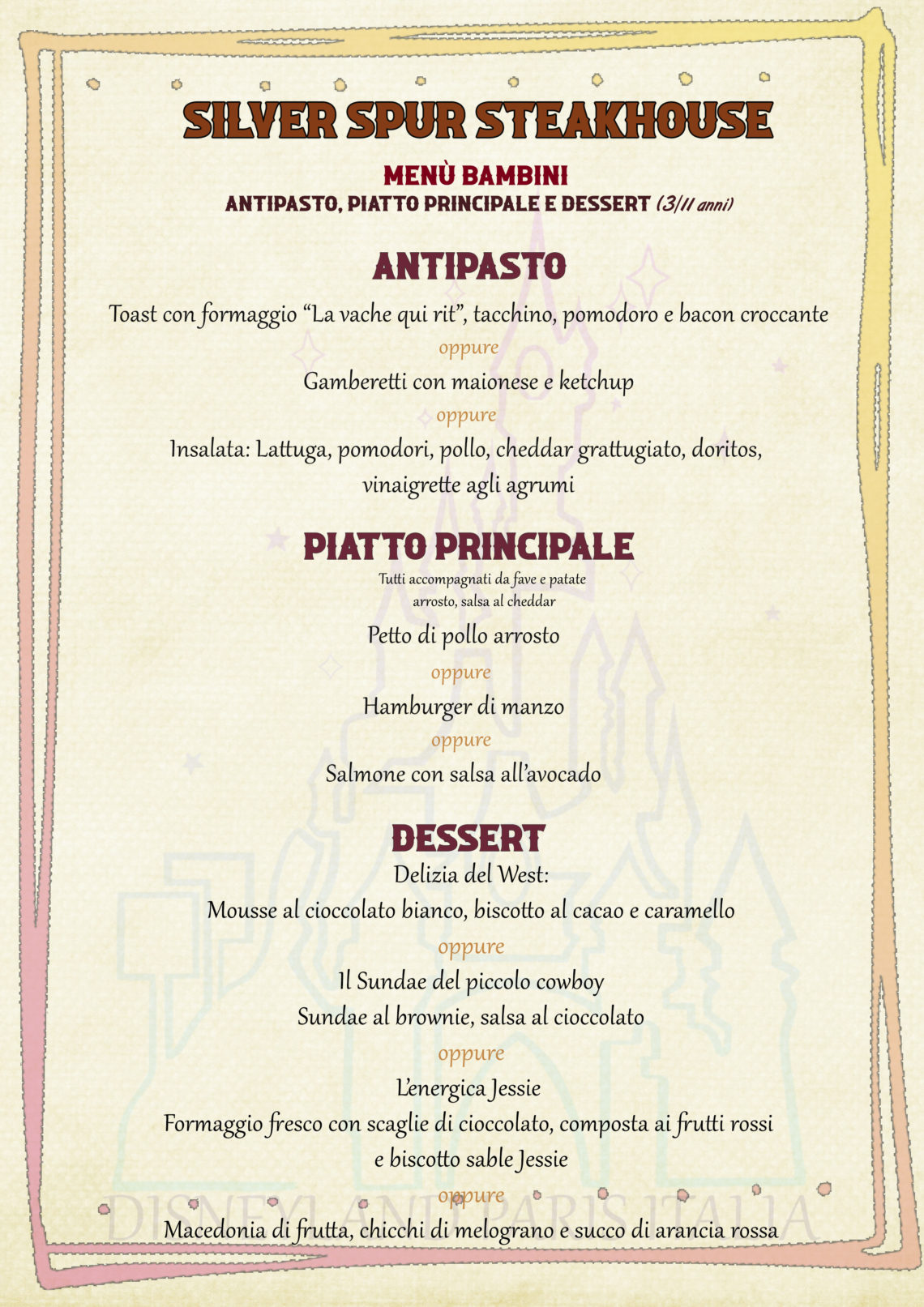 Menu in italiano – DPI DISNEYLAND PARIS ITALIA
